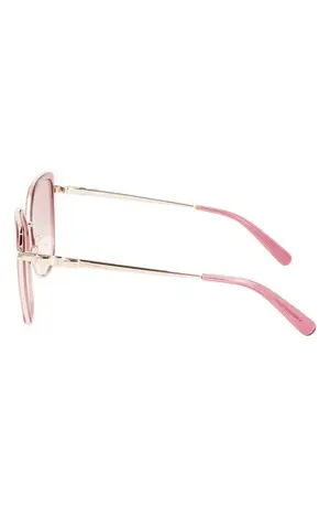 FERRAGAMO 54mm Gradient Cat Eye Sunglasses - Rose Gold/bordeaux
