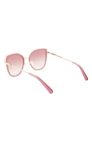 FERRAGAMO 54mm Gradient Cat Eye Sunglasses - Rose Gold/bordeaux
