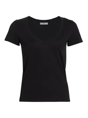 Vince Plunging V-neck T-shirt - Black