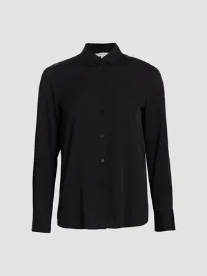 Vince Silk-blend Slim-fit Blouse - Black