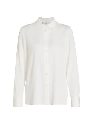 Vince Silk-blend Slim-fit Blouse - Optic White