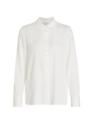 Vince Silk-blend Slim-fit Blouse - Optic White