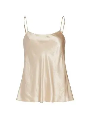 Vince Satin Pullover Tank Champagne