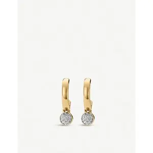 Monica Vinader Fiji 18ct -plated Vermeil And Diamond Earrings - Gold