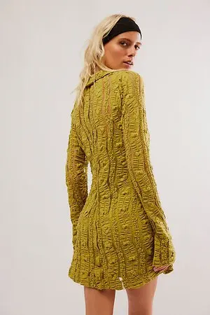 Free People Shayla Lace Mini Dress In Green - 56% Off | Editorialist