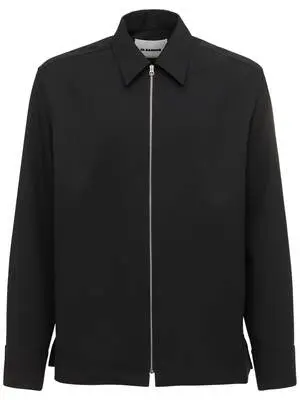 JIL SANDER Recycled Polyester Gabardine Overshirt - Black