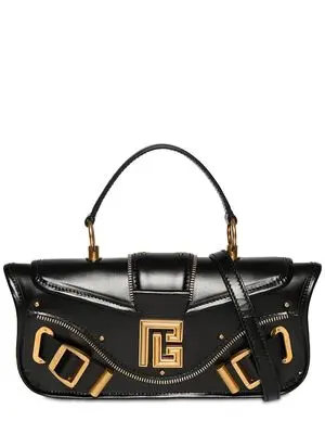 Balmain BALMAIN Blaze Leather Top Handle Bag - Black