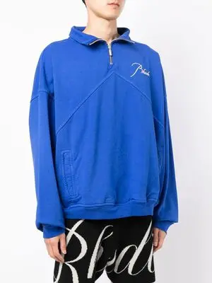 Rhude Embroidered Logo Half-zip Sweatshirt