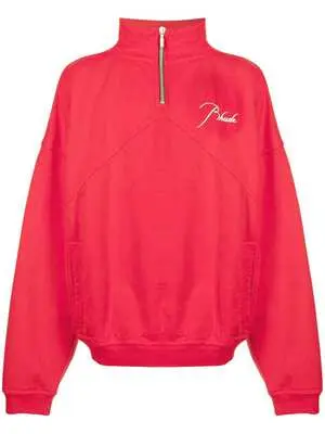 Rhude Embroidered Half-zip Sweatshirt - Red