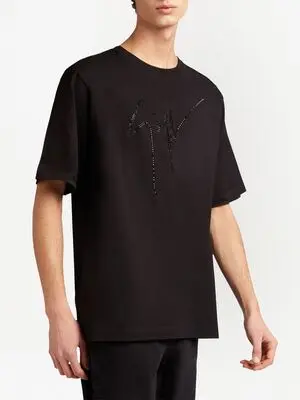 GIUSEPPE ZANOTTI Lr-23 Rhinestone-embellished Logo T-shirt