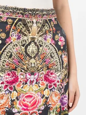 Camilla Baroque-print Mini Skirt
