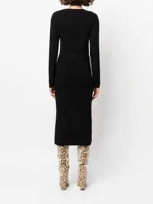 YVES SALOMON Ribbed-knit Midi Dress