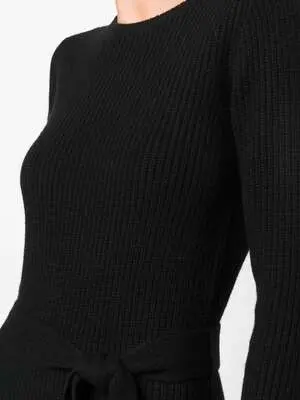YVES SALOMON Ribbed-knit Midi Dress
