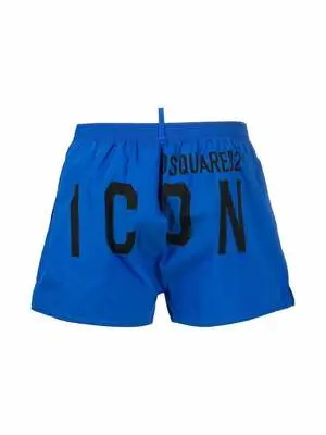 Dsquared2 Icon-print Drawstring Swim Shorts - Blue