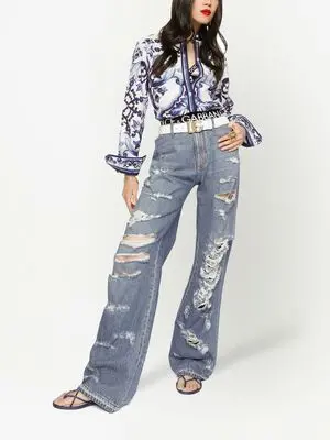 Dolce & Gabbana Majolica Print Poplin Shirt