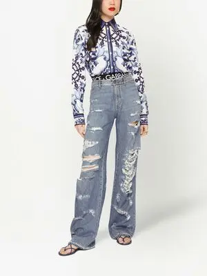Dolce & Gabbana Majolica Print Poplin Shirt