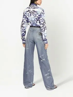 Dolce & Gabbana Majolica Print Poplin Shirt