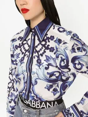 Dolce & Gabbana Majolica Print Poplin Shirt