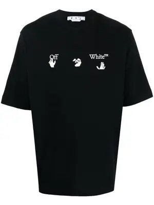 Off-White Hands Off-print Cotton T-shirt - Black