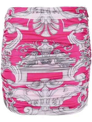 Versace Baroque-print Mini Skirt - Pink