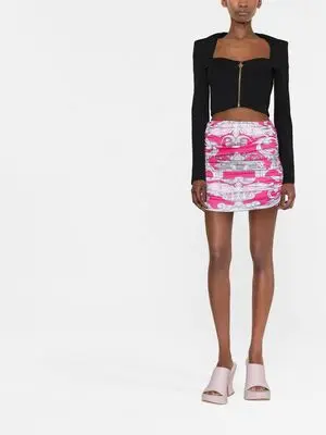 Versace Baroque-print Mini Skirt