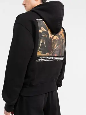Off-White Caravaggio Crowning Over-print Hoodie - Black