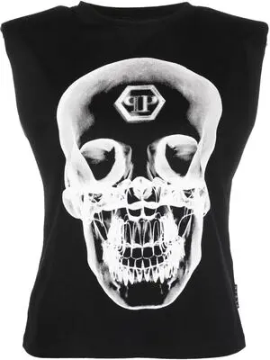 Philipp Plein Graphic-print Sleeveless Top