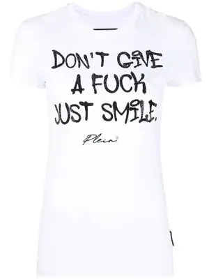 Philipp Plein Slogan Print T-shirts For Women