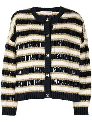 VALENTINO Rockstud Sequinned Cardigan