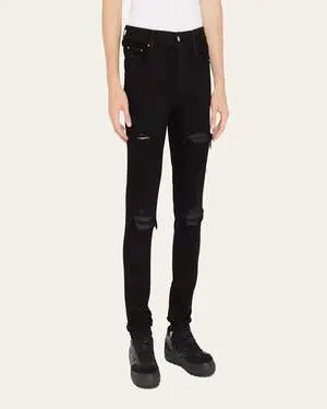 Amiri Mx1 Destroyed Skinny Jeans - Black