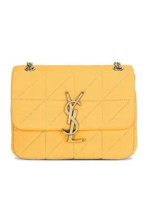 Saint Laurent Mini Jamie Lock Jersey Bag In Yellow