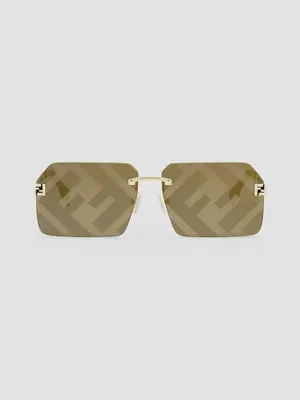 Fendi Ff Logo Print 59mm Square Sunglasses
