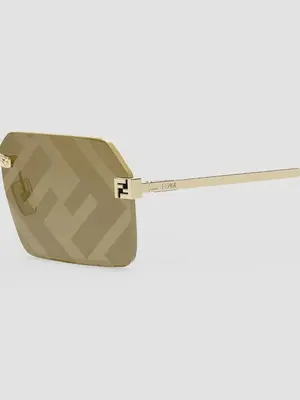Fendi Ff Logo Print 59mm Square Sunglasses