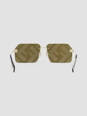 Fendi Ff Logo Print 59mm Square Sunglasses