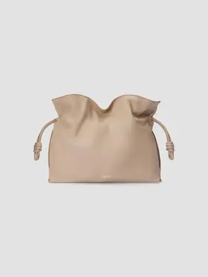 Loewe Flamenco Knot Leather Shoulder Bag - Sand