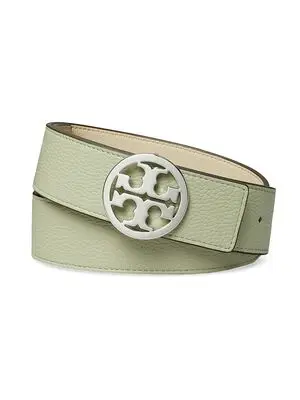 Tory Burch Miller Reversible Leather Belt Green