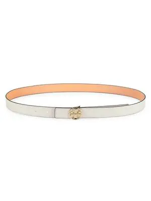 Tory Burch Miller Reversible Leather Belt New Ivory