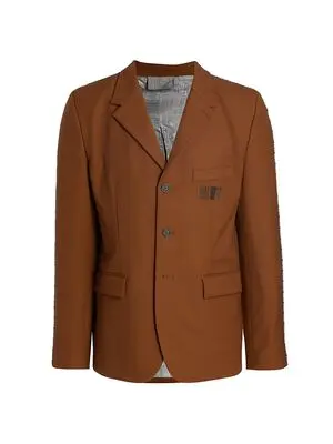VTMNTS Men's Barcode Tailored Jacket - Brown  - Brown