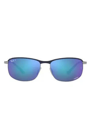 Ray-ban 60mm Polarized Sunglasses - Blue Gunmetal/ Polar Greyblue