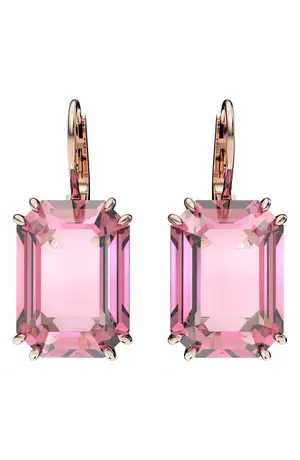 SWAROVSKI Swarovski Millenia Octagon Crystal Drop Earrings Pink