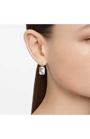 SWAROVSKI Millenia Octagon Crystal Drop Earrings - Silver