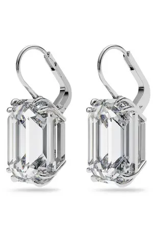 SWAROVSKI Millenia Octagon Crystal Drop Earrings - Silver