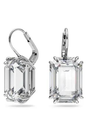SWAROVSKI Millenia Octagon Crystal Drop Earrings - Silver