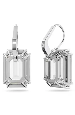 SWAROVSKI Millenia Octagon Crystal Drop Earrings - Silver