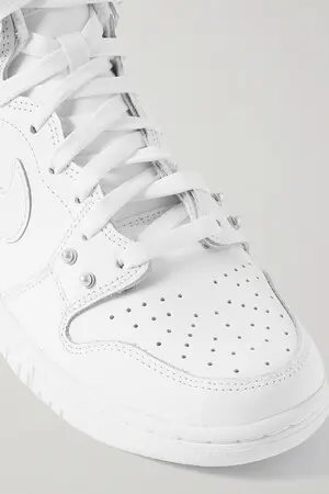 Nike Dunk High Embellished Leather Sneakers - White