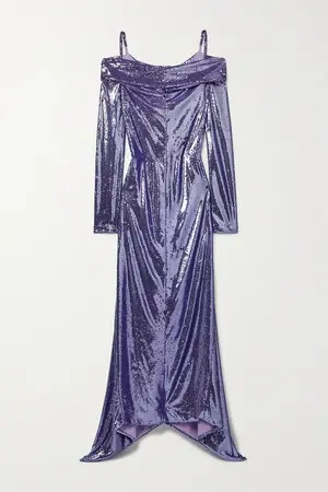 Attico Fanny Cold-shoulder Gown