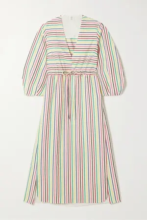 Women's Striped Cotton Midi Dresses