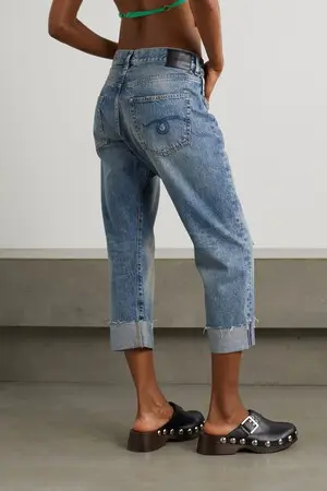 R13 Crossover Asymmetric High-rise Wide-leg Jeans