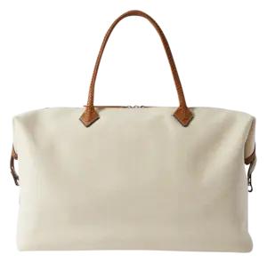 METIER Métier Vérité Weekend Leather-Trimmed Linen-Canvas Tote Neutrals