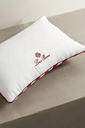 Loro Piana Striped Cotton-terry And Linen Beach Pillow - Red
